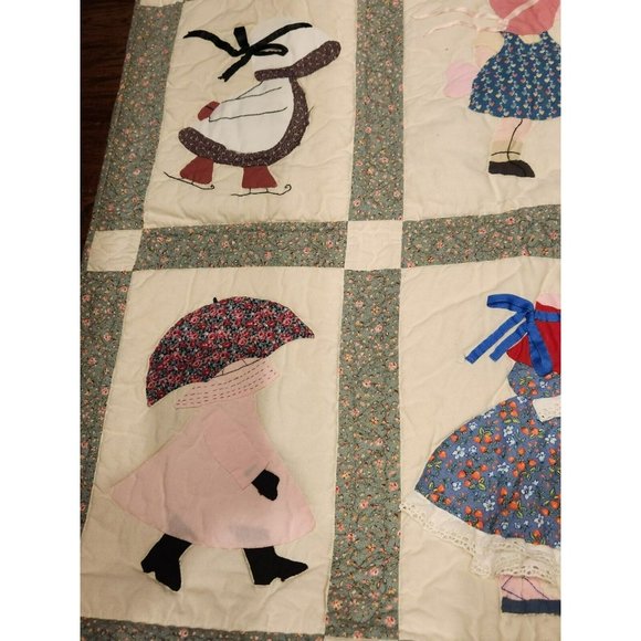 Handmade | Bedding | Vintage Handstitched Patchwork Sun Bonnet Sue By Betty Alderman Quilt ...